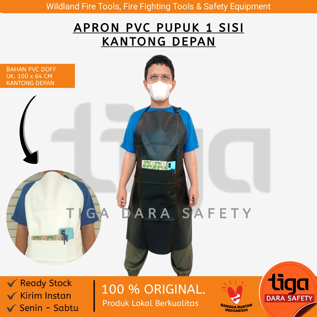 Jual Apron PVC industri anti Air dengan kantong depan / Celemek Anti ...