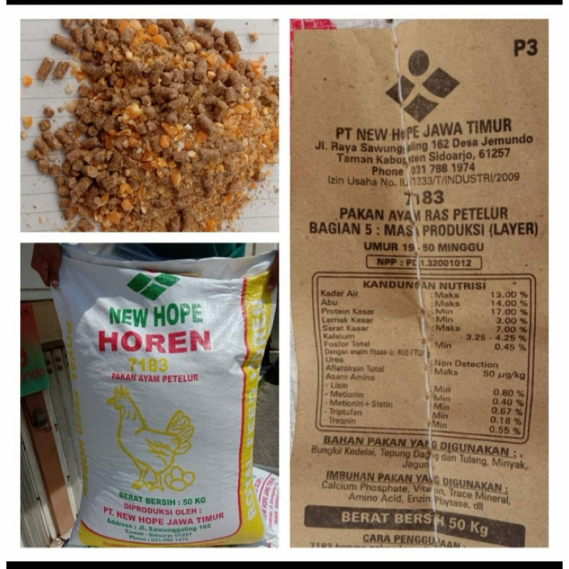 Jual Pakan jadi pabrikan produksi ayam petelur newhope 7183 Horen ...