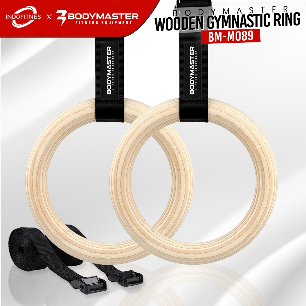 Jual BODYMASTER Gymnastic Ring BM-M089 Gym Fitness Wood Crossfit Pull ...