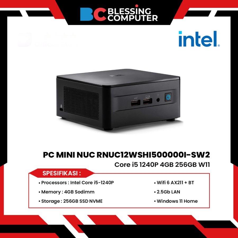 Jual PC MINI NUC RNUC12WSHI500000I-SW2 Core i5 1240P 4GB 256GB W11 | Shopee Indonesia