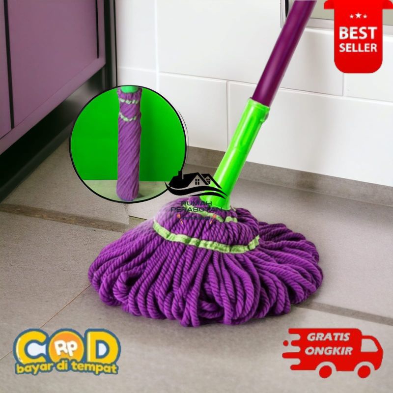 Jual [RP] Alat Pel Lantai Putar 360 Derajat Otomatis / Magic Twist Mop ...