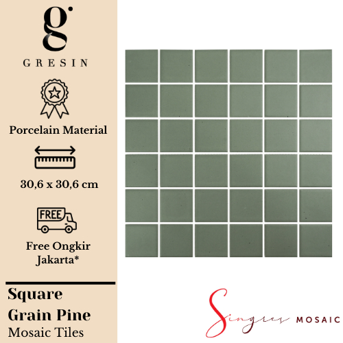 Jual Grain Pine Square Singres Mosaic Tiles | Mosaic Keramik | Shopee ...