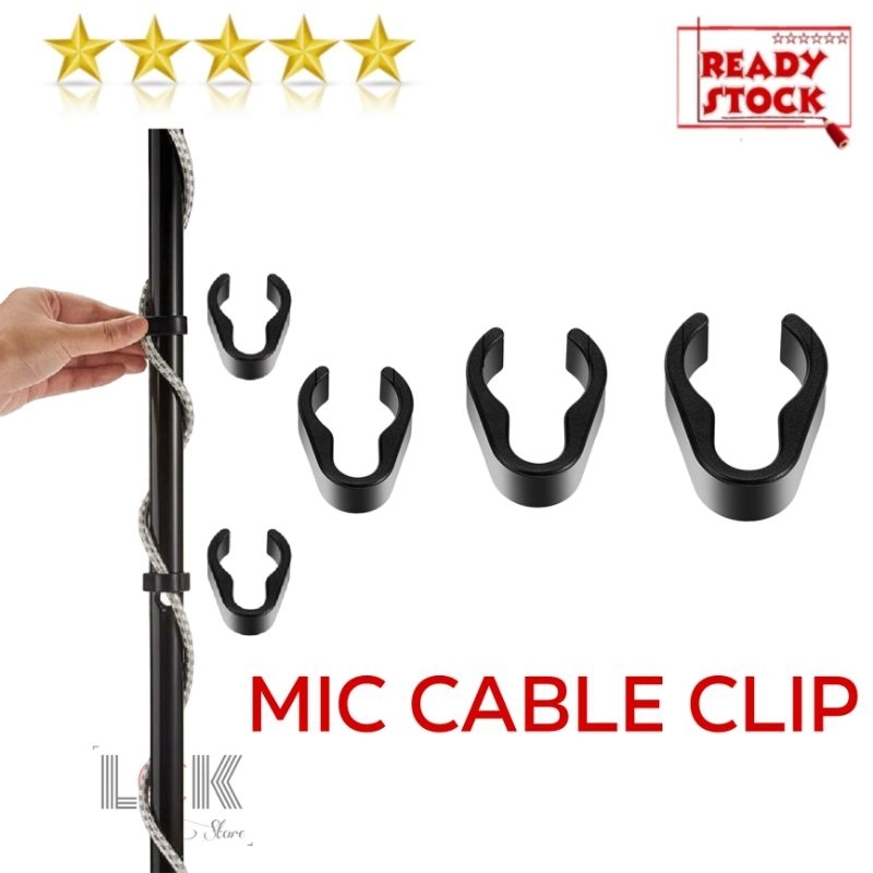 Jual klip kabel mic stand - cable management hook clamps tiang stand ...