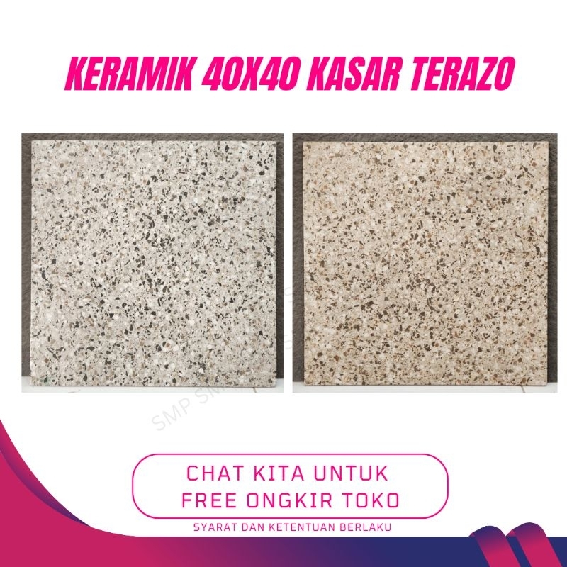 Jual keramik asia tile omega brown grey kasar 40x40 terazo motif ...