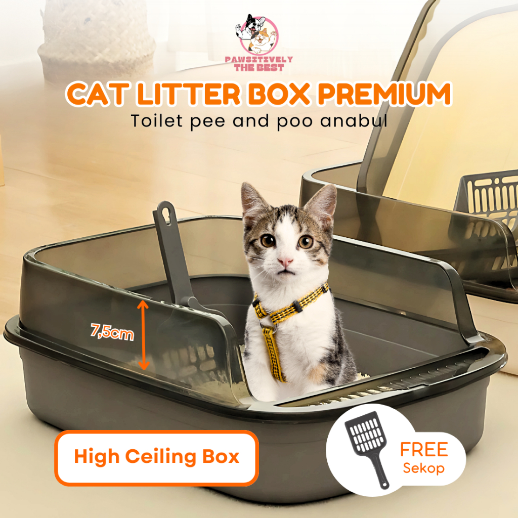 Jual Cat Litter Box Model Terbuka - Tempat Bak Pasir Kucing Tempat Pup ...