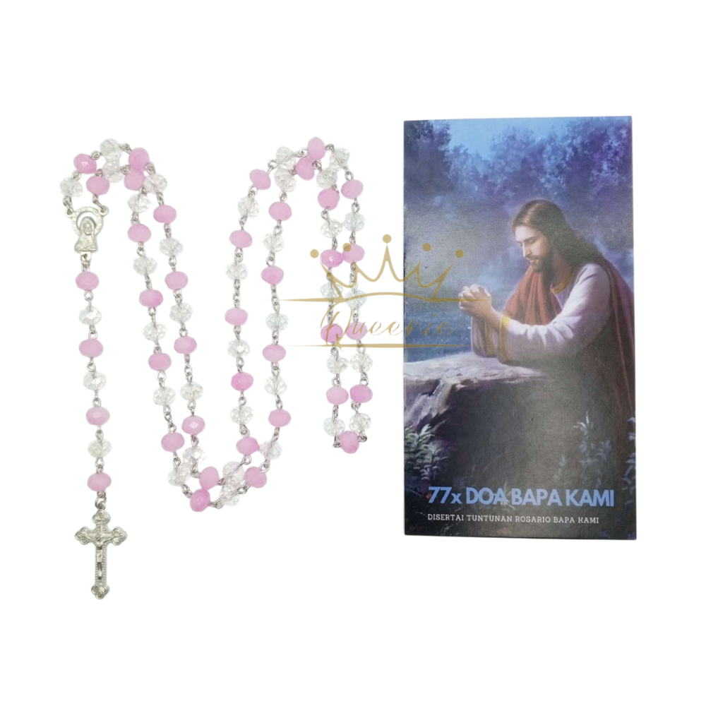 Jual Rosario Bapa kami 77x | Paket Lembar Doa Bapa Kami | Doa Katolik (PINK) | Shopee Indonesia