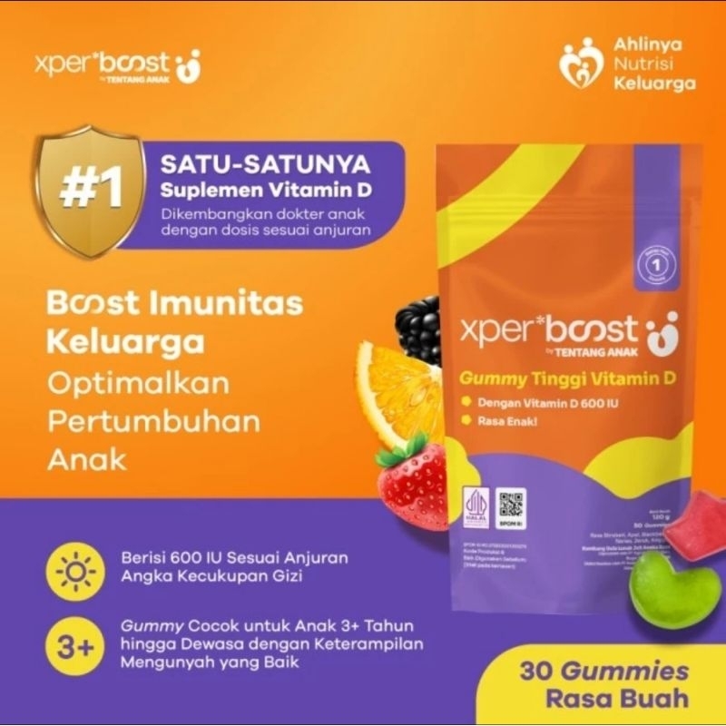 Jual Xper Xpert Boost Gummy 30 pcs Vitamin D 600 IU Anak Dewasa Expert ...