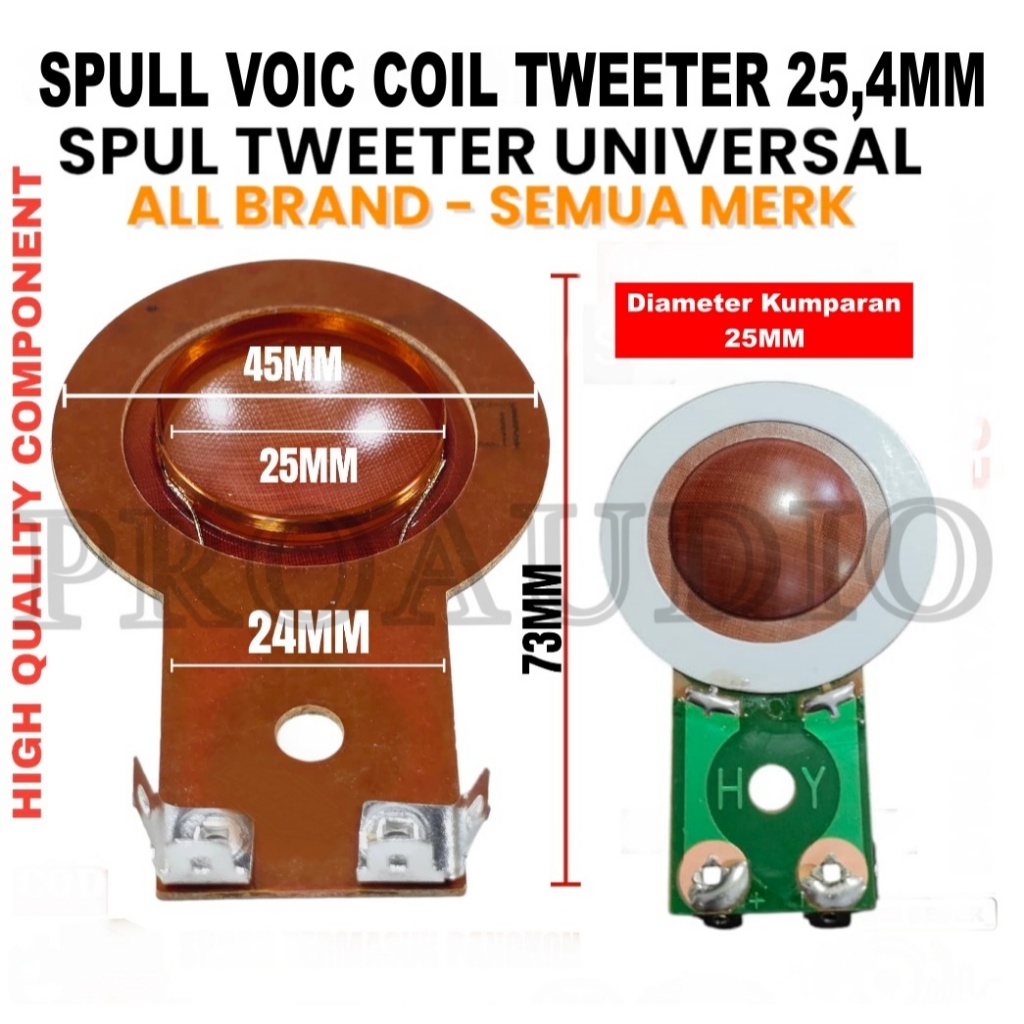 Jual Spool Tweeter audio 25.4MM / Spul Tuiter / Spul Driver High Quality 25.4mm Coil Twetter ...
