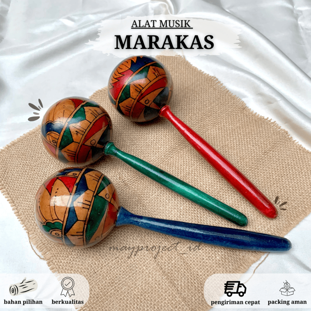 Jual Alat Musik Marakas Bola Stik Lukis Maracas Ball Stick Shaker Marakas Kayu Mainan Anak ...