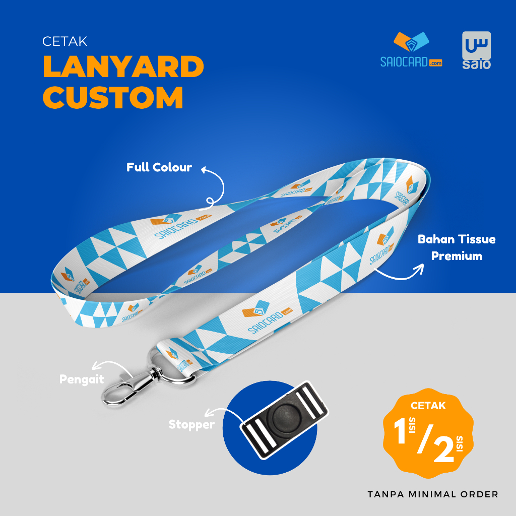 Jual Lanyard Custom Design / Tali ID Card Custom / Print Tali Lanyard ...
