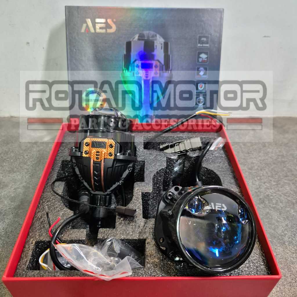 Jual Biled Bi-laser Projector AES Turbo TIR 2.5 Inch 50/75 Watt Double ...