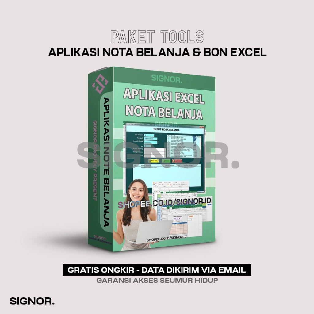 Jual [T8384] Aplikasi Excel Nota Belanja dan BON Pembayaran Siap Pakai ...