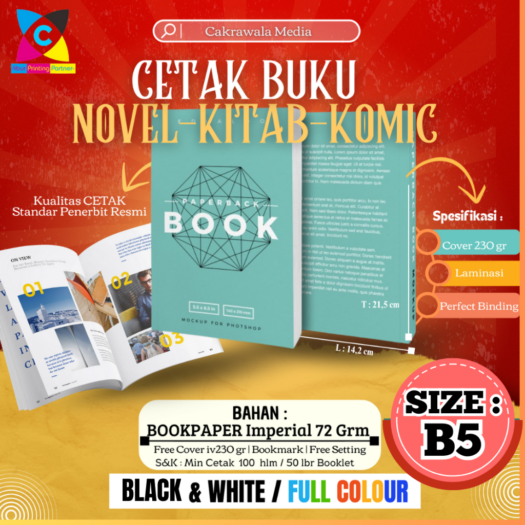 Jual PRINT CETAK BUKU B5 Bookpaper 72 Gr (Premium)_FREE COVER ...