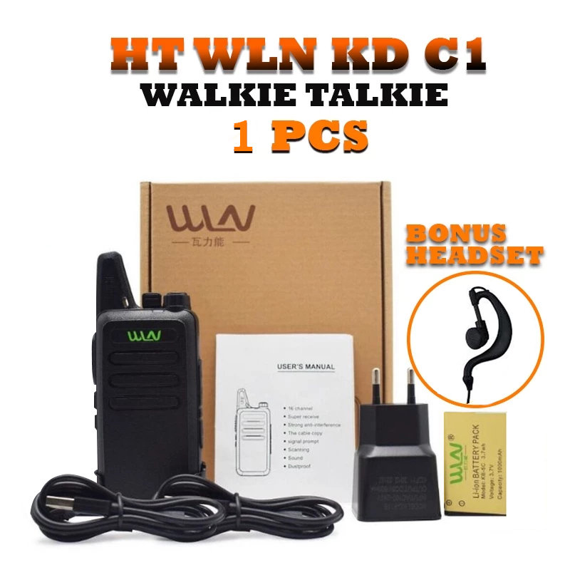 Jual HT WLN C1 Walkie Talkie Full Set UHF KD C1 60 Hari Garansi | Two Way Radio Handy Talky ...