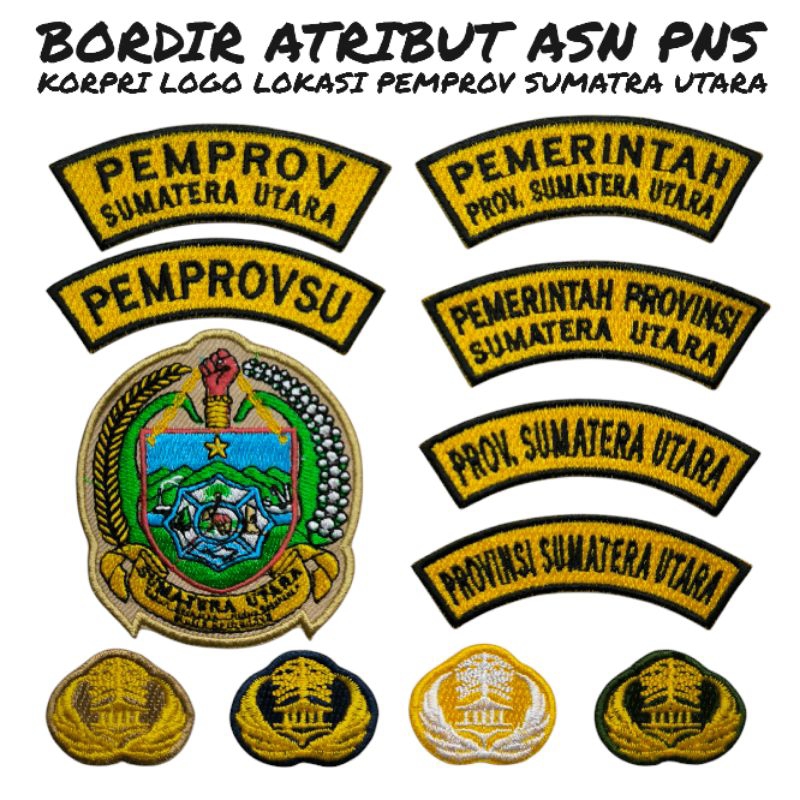 Jual BORDIR ATRIBUT PERLENGKAPAN ASN PNS KORPRI KEMENDAGRI LOGO LOKASI ...