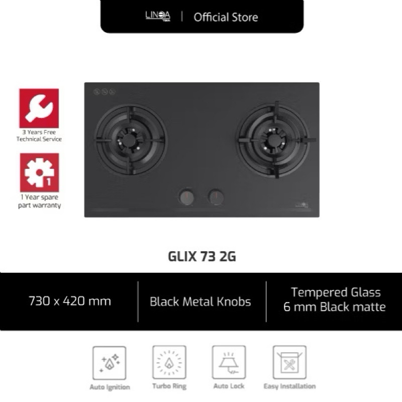 Jual Kompor Tanam Gas 2 Tungku Linea by TEKA tipe GLIX 73 2G Black Matt ...