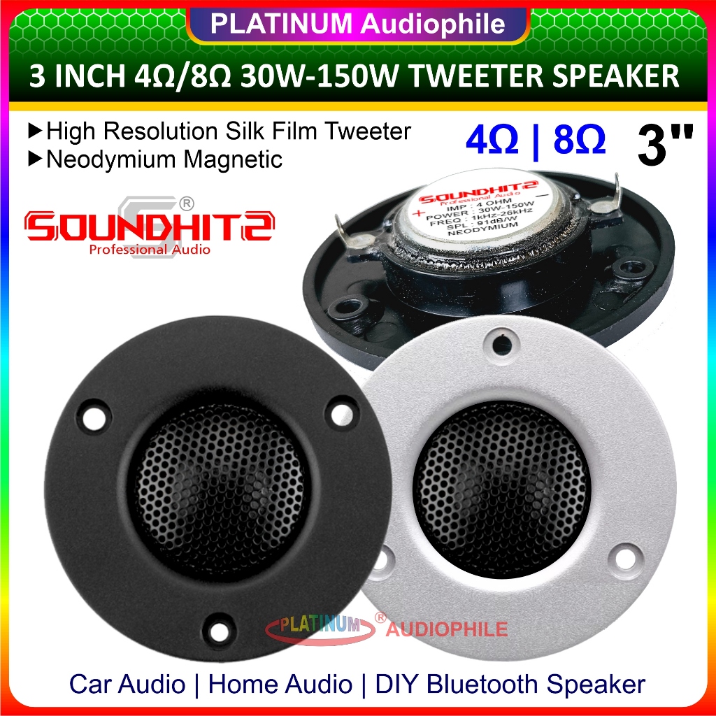 Jual Tweeter 3 Inch 4-8 ohm 30W-150W 25mm Silk Film Neodymium 3" Tweter ...