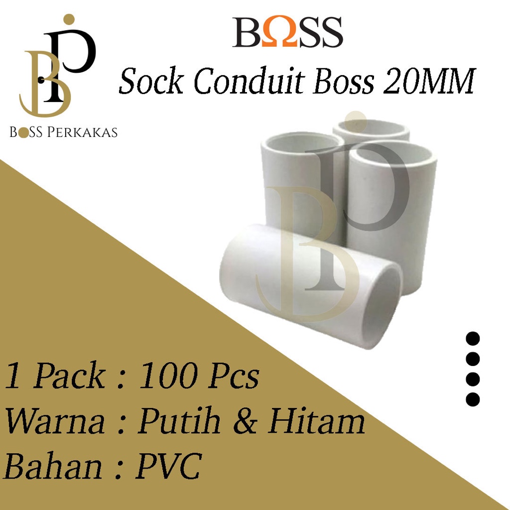 Jual Sock Conduit 20mm Boss @100pcs // Boss Sock Conduit 20mm isi 100 ...