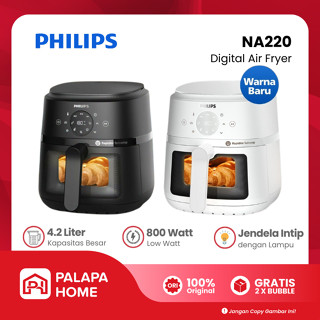 Jual Philips Digital Air Fryer Low Watt 800W 4,2L Wadah Transparan NA220 Touch Screen Airfryer ...