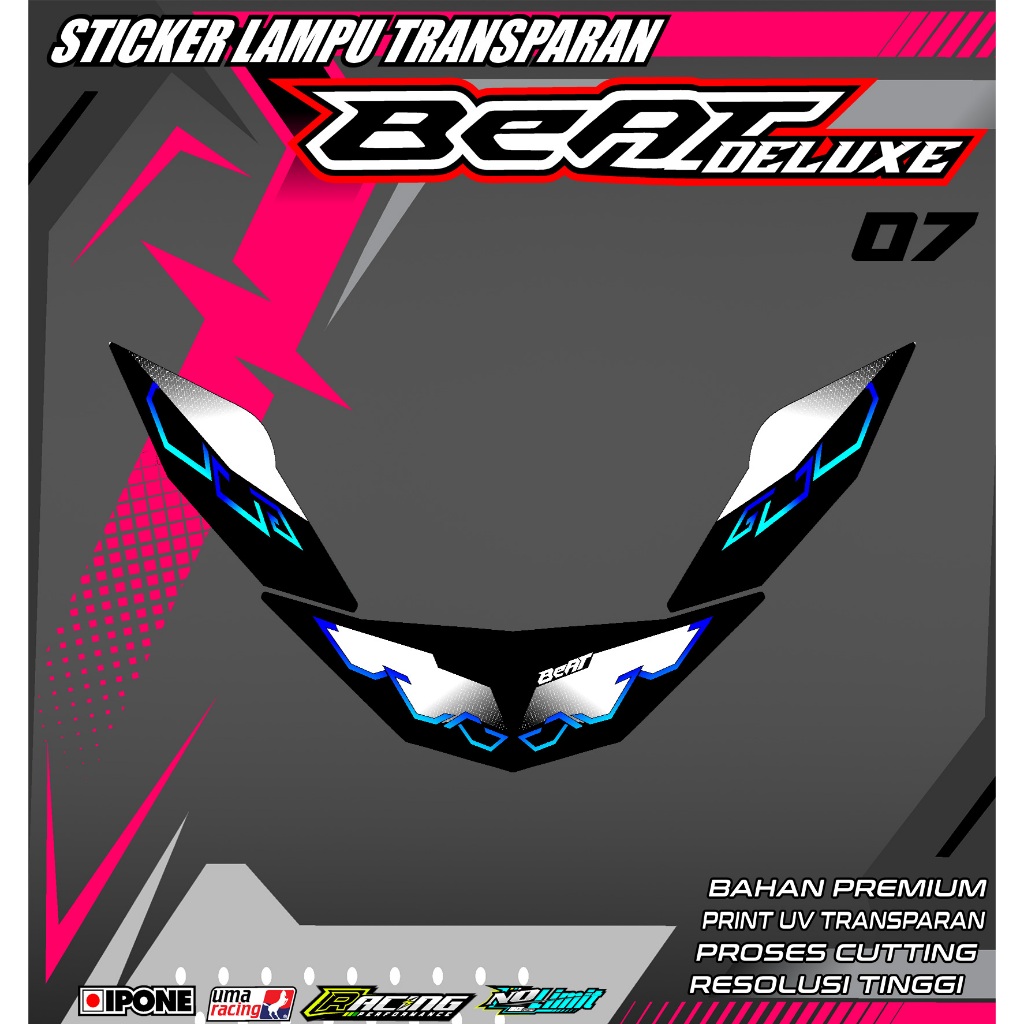 Jual KODE 07 STICKER ALIS LAMPU MOTOR BEAT DELUXE 2020-2023 - STICKER ...