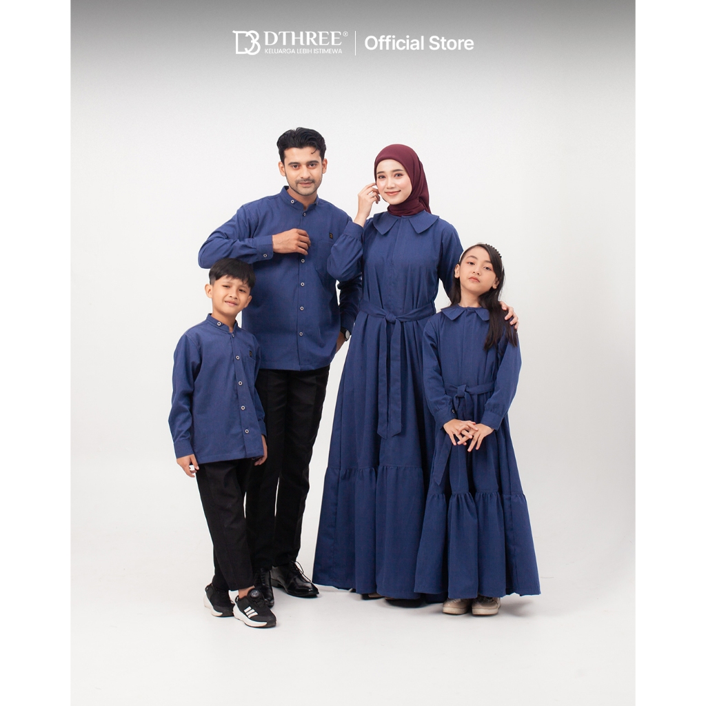 Jual DTHREE® x HURIM® - Sarimbit Couple Keluarga Rafaila Series Warna Denim | Shopee Indonesia