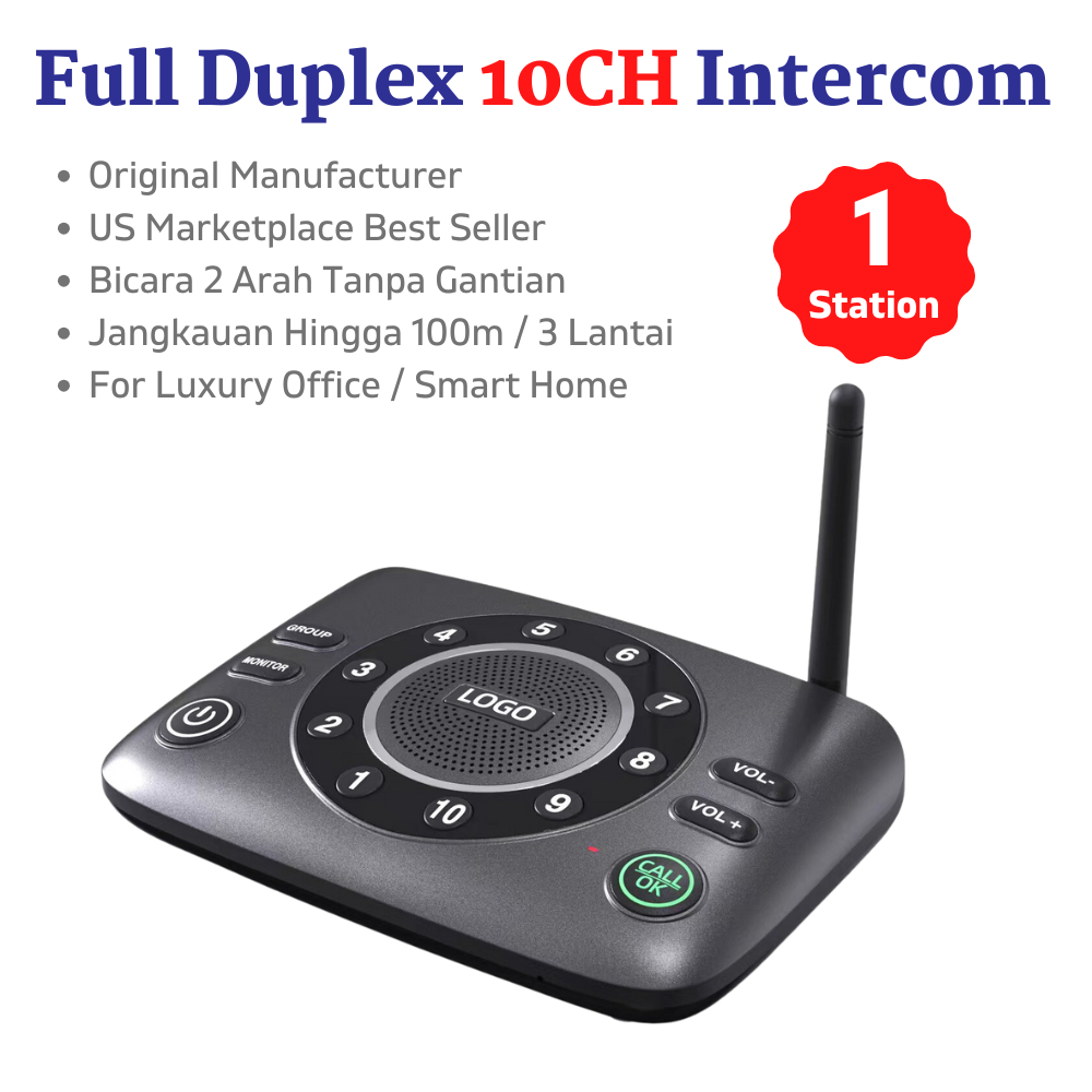 Jual THE 10CH Ultimate Full Duplex Wireless Intercom 1 Station ...