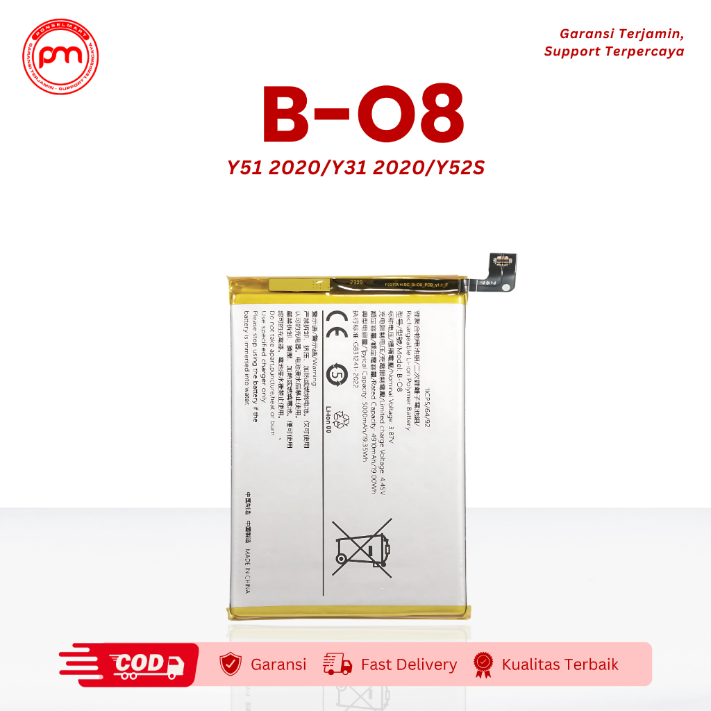 Jual Battery Vivo Y51 2020 Baterai Y31 2020 Y52S Batre BO8 | Shopee ...