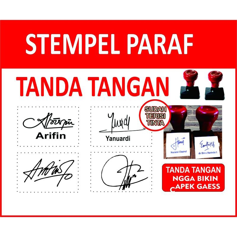 Jual Stempel tanda tangan Paraf ukuran standar sudah isi tinta siap ...