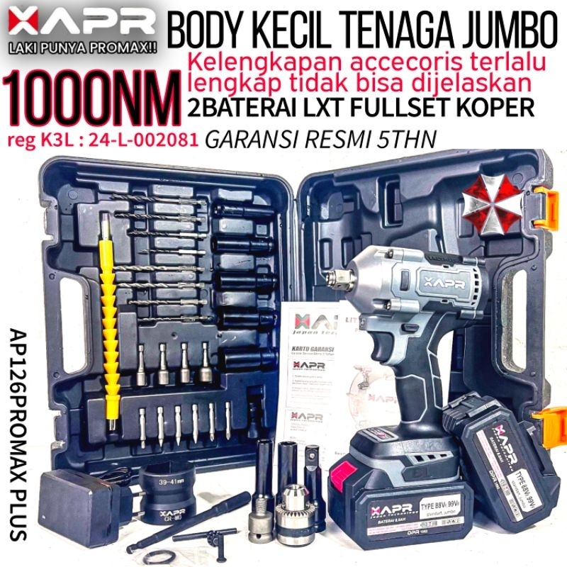 Jual (COD)READY APR RAJA bor impact wrench ap126 promax plus 1000nm ...