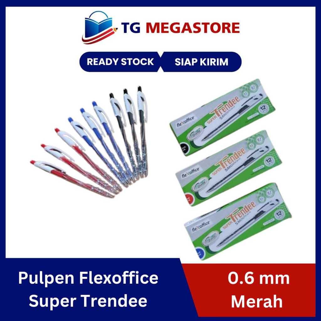 Jual Pulpen Flexoffice Super Trendee 0.6 mm - MERAH | Shopee Indonesia