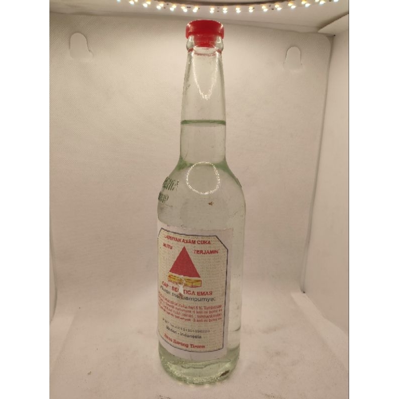 Jual ASAM CUKA BOTOL KACA CAP SEGITIGA EMAS 600 ML | Shopee Indonesia