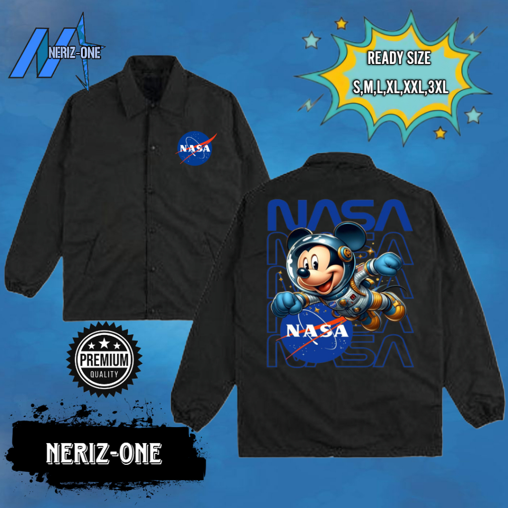 Jual COACH JACKET DESAIN SABLON NASA MICKEY MOUSE KEREN SABLON KUALITAS ...