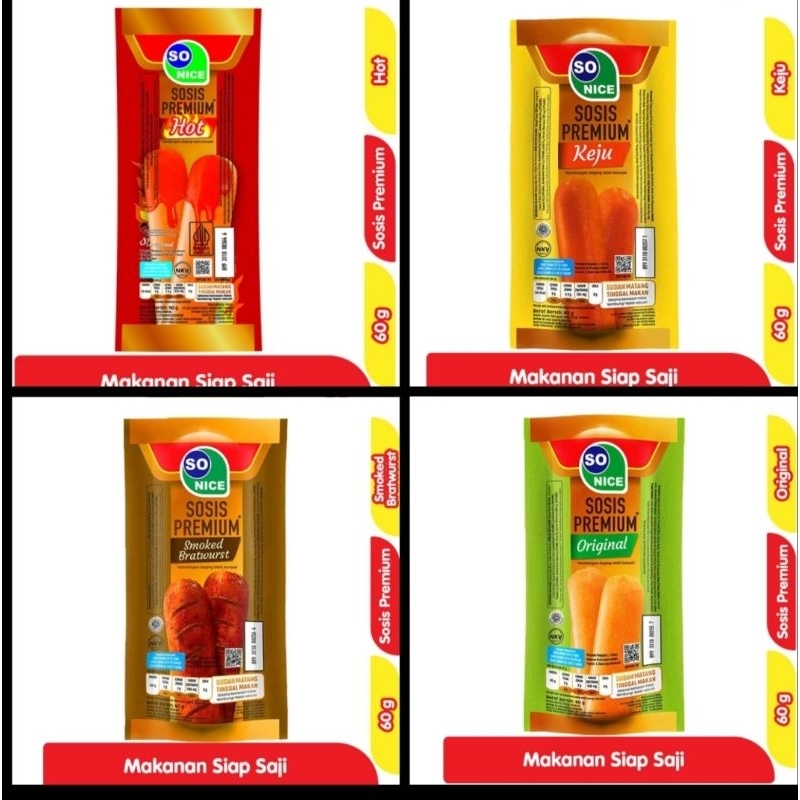 Jual HARGA PROMO So Nice Sosis Premium 60 g | Shopee Indonesia