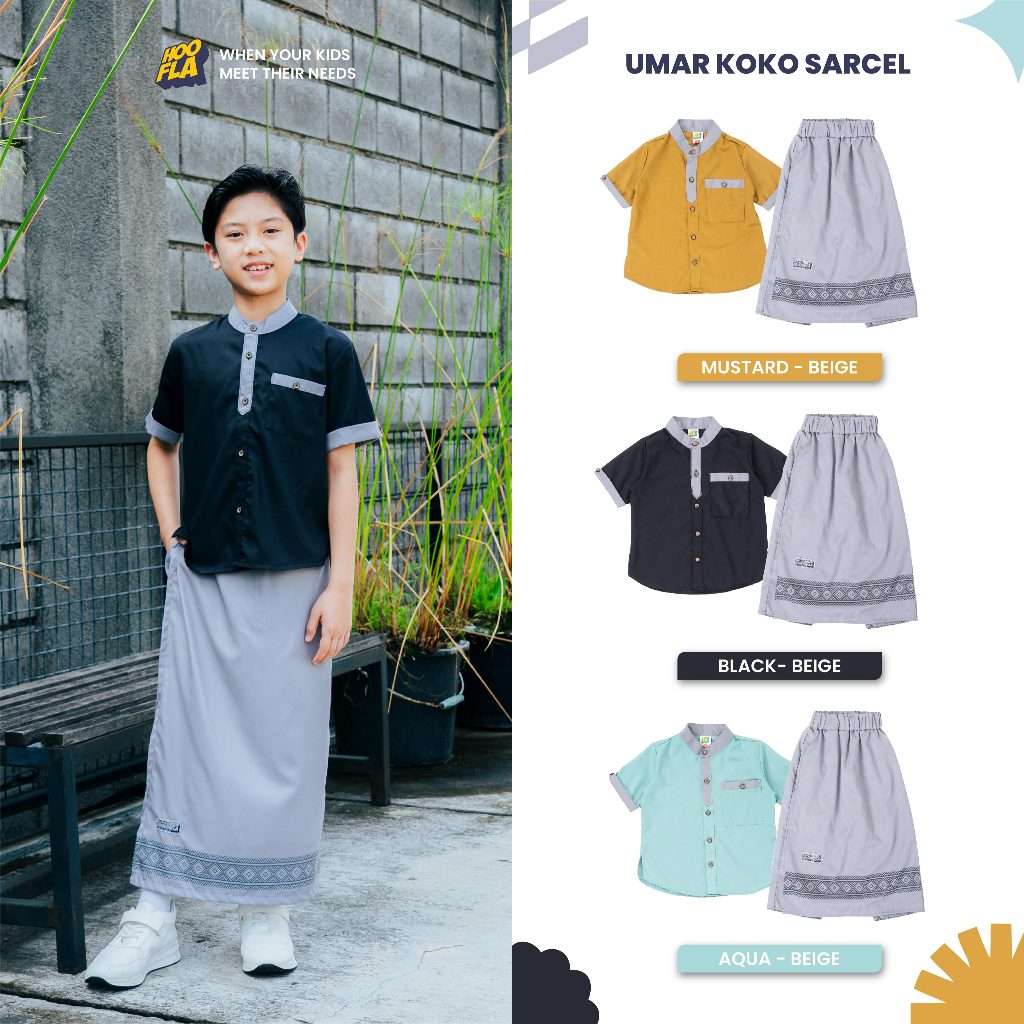 Jual Hoofla Setelan Baju Koko Sarung Celana Anak Laki Laki Usia 3-12 ...