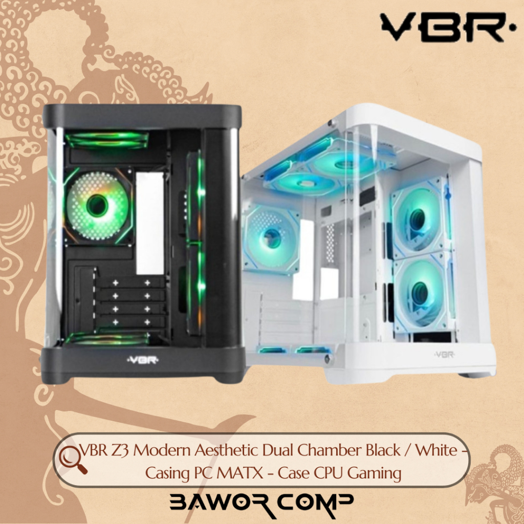 Jual VBR Z3 Modern Aesthetic Dual Chamber Black / White - Casing PC ...
