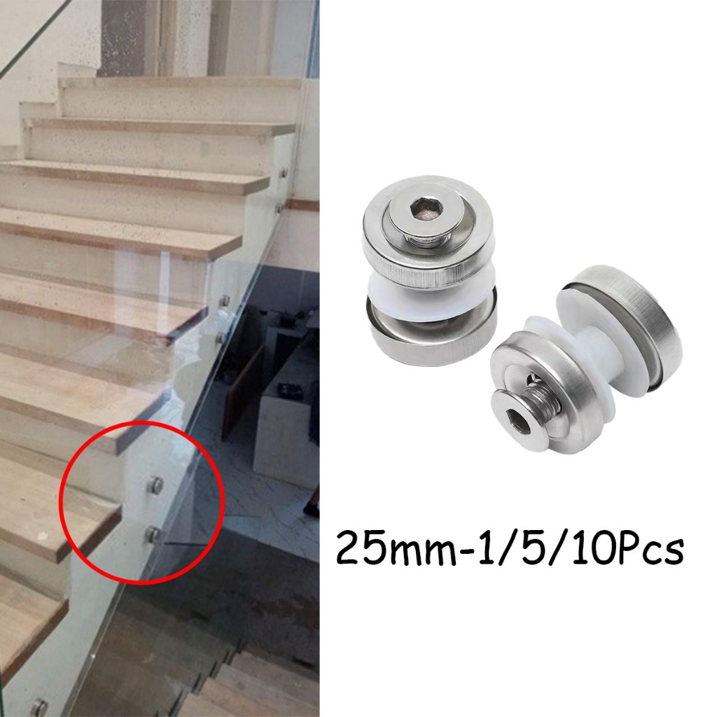 Jual 5/10pcs penjepit kaca jepitan kaca stainless Perbaiki sekrup soket ...