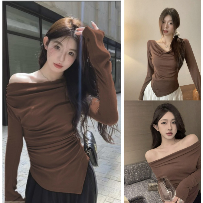 Jual EMITA BLOOM Baju kaos crop top wanita kekinian lengan panjang ...