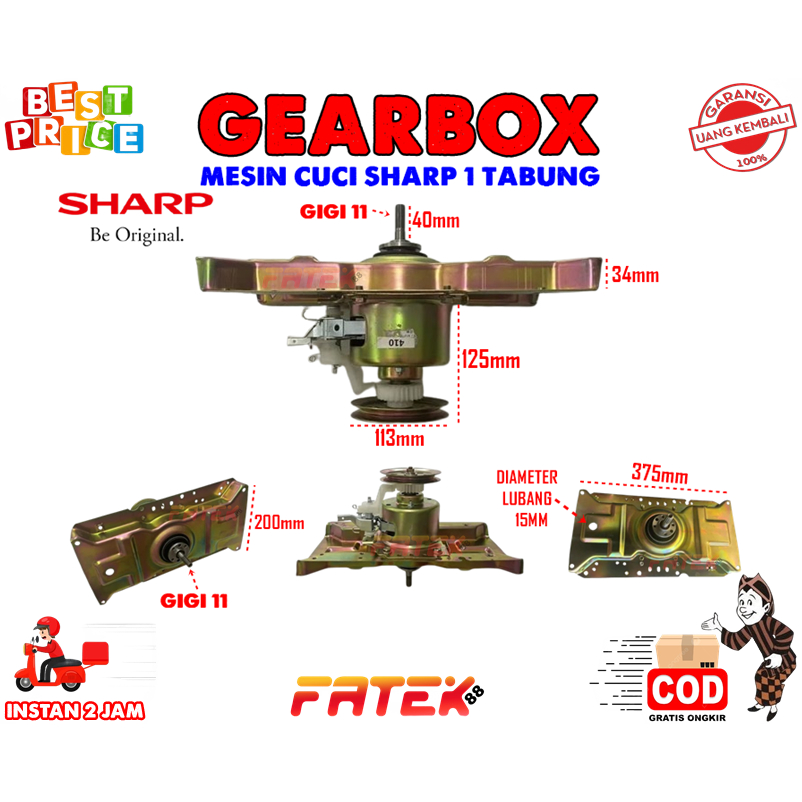 Jual GEARBOX MESIN CUCI SHARP | GEARBOX MESIN CUCI SHARP | GEARBOX ...