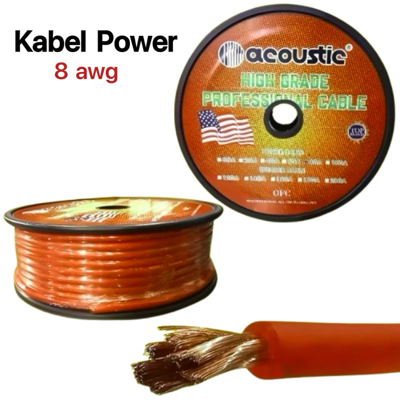 Jual Kabel 8 Acoustic Kabel Audio Power 8 AWG Tembaga Acoustic Per ...