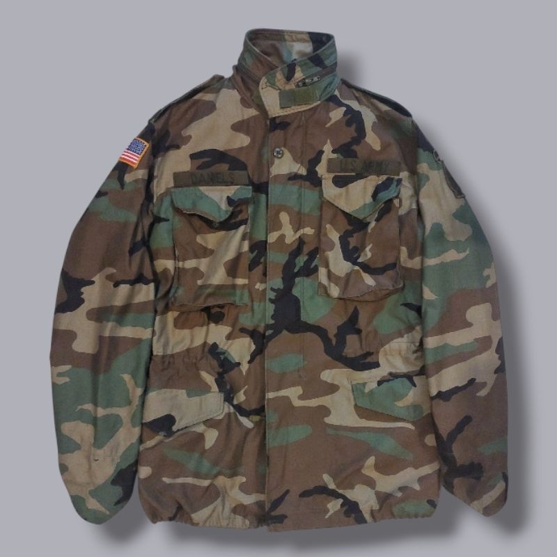Jual US Army Camo M65 Field Jacket Woodland - Jaket Militer America Loreng Military Vintage ...