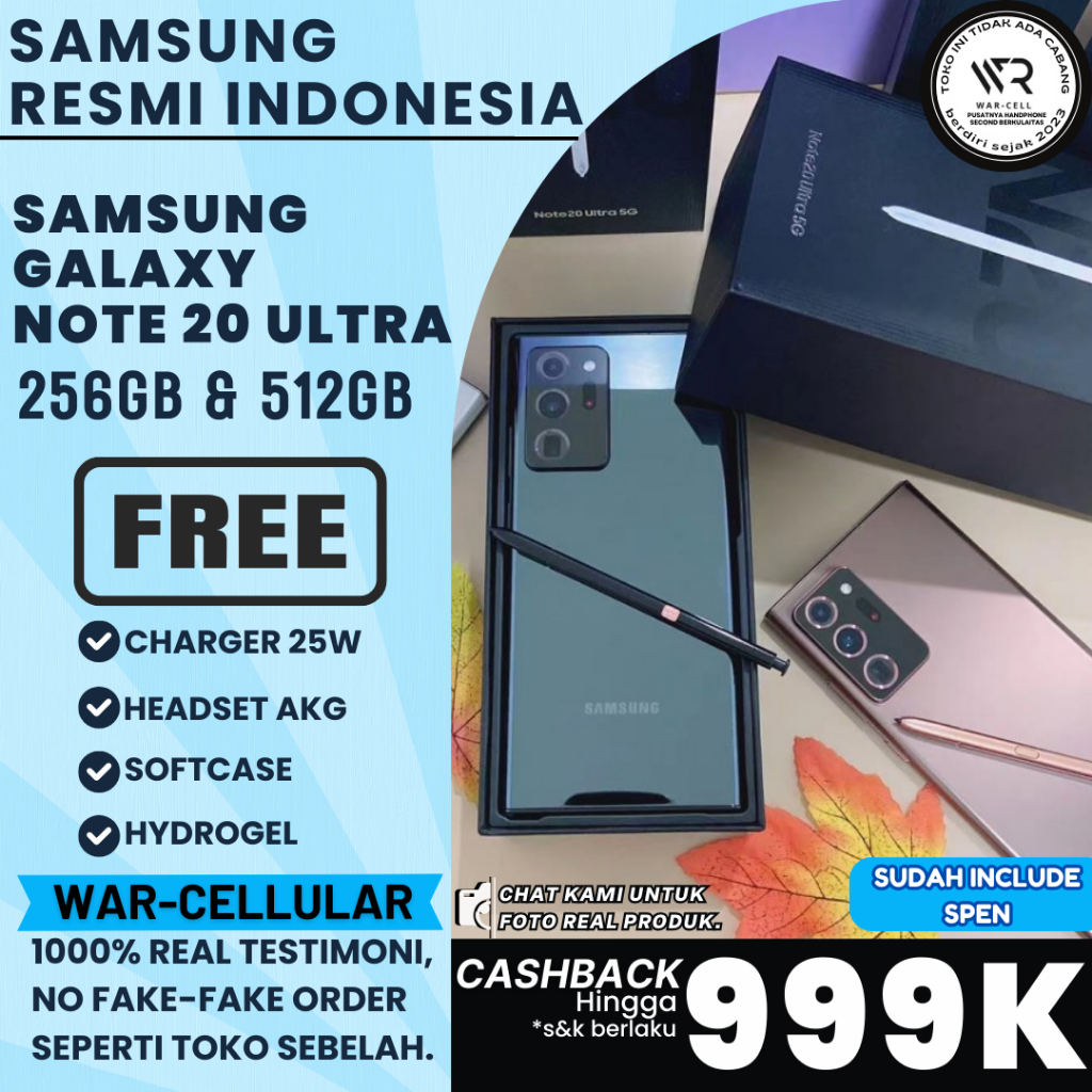 Jual SAMSUNG GALAXY NOTE 20 ULTRA 5G 12/512GB 12/256GB 8/512GB 8/256GB SECOND SEIN | Shopee ...