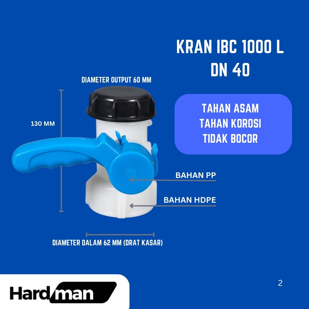 Jual KRAN TANGKI IBC/KRAN TANGKI KEMPU DN-40 2 INCH Ke 2 INCH IBC/KEMPU ...