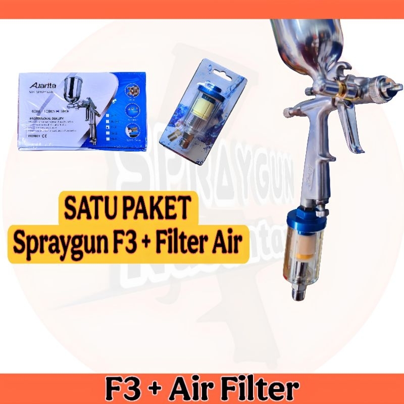 Jual Spray Gun F3 Auarita + Air Filter 1PAKET LEBIH MURAH!!! | Shopee ...