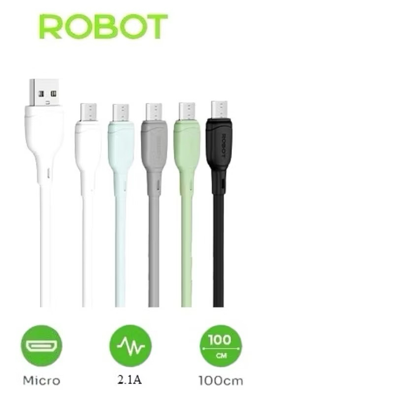 Jual Kabel Data Robot RBM100 ll 2.1A 100cm Micro Usb Colorful | Shopee Indonesia