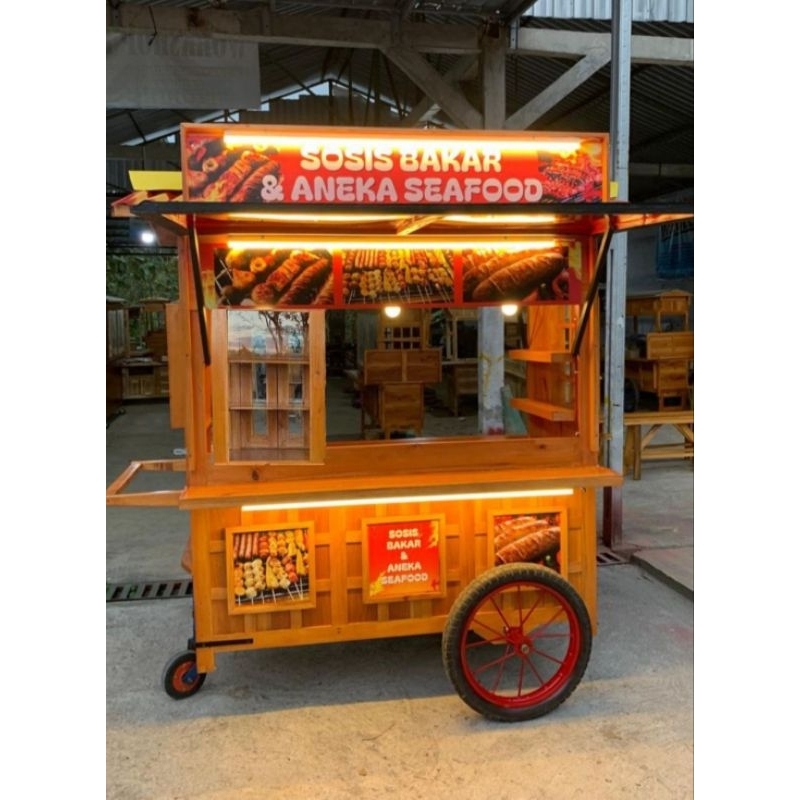 Jual Gerobak aneka bakaran gerobak korean food model custom | Shopee ...