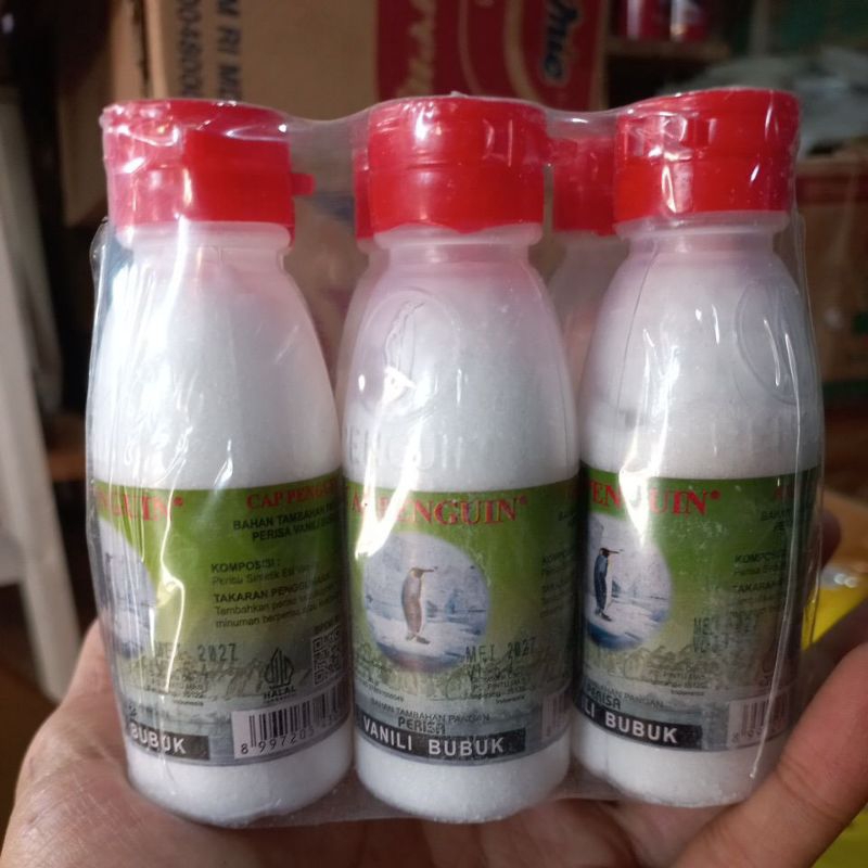 Jual VANILI BUBUK BOTOL Cap PENGUIN 60gram | Shopee Indonesia