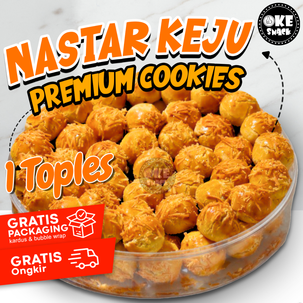Jual Oke Snack Kue Nastar Keju Premium Cookies Kue Lebaran | Shopee ...