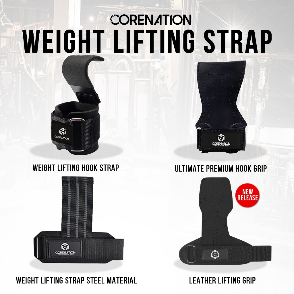 Jual CoreNation Fast Grip Power Lifting Strap / Neoprene Hook Strap ...