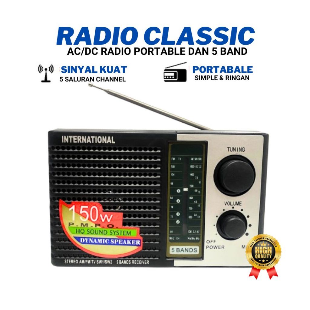 Jual Radio Jadul Listrik dan Baterai 5 Saluran Radio Internasional ...