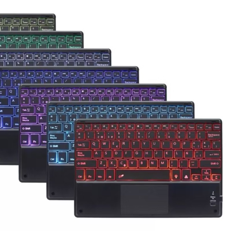 Jual Keyboard wireless bluetooth RGB Backlite Lengkap mouse touchpad ...
